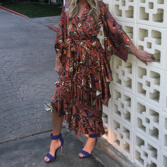 Free People | Dresses | Silk Half Slit Incredible Fringe Dress | Poshmark